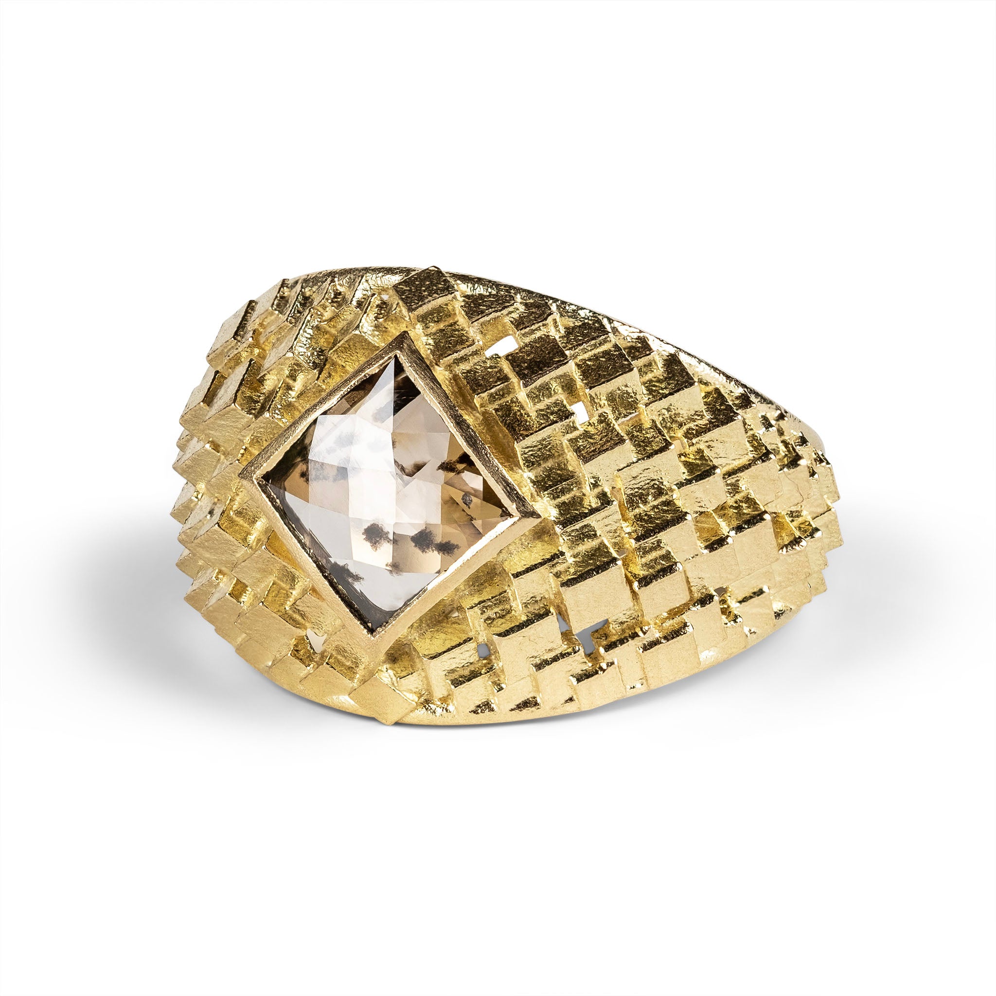 Half and Half cube ring with dalmation diamond – Jo Hayes Ward