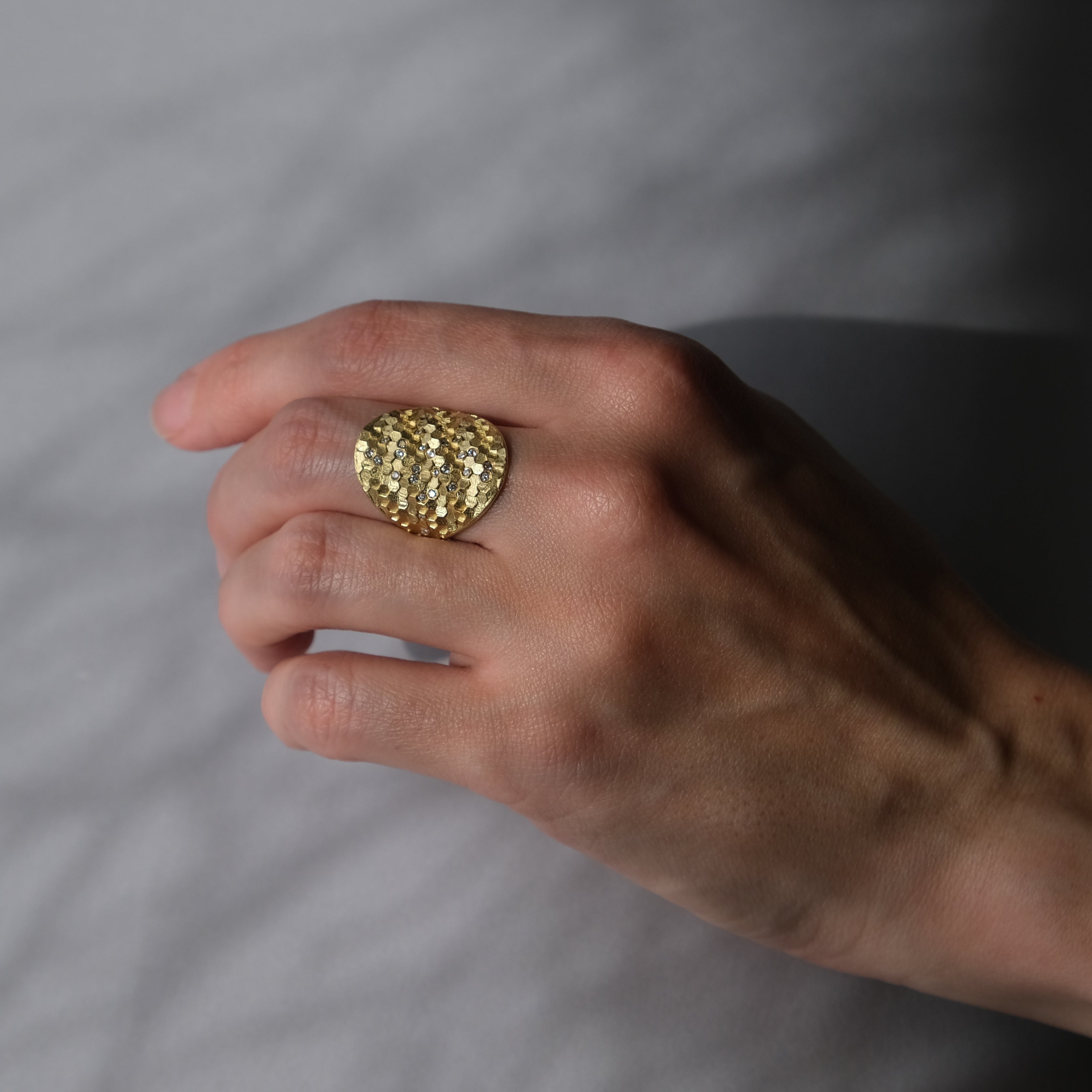 Large Hex shield ring – Jo Hayes Ward