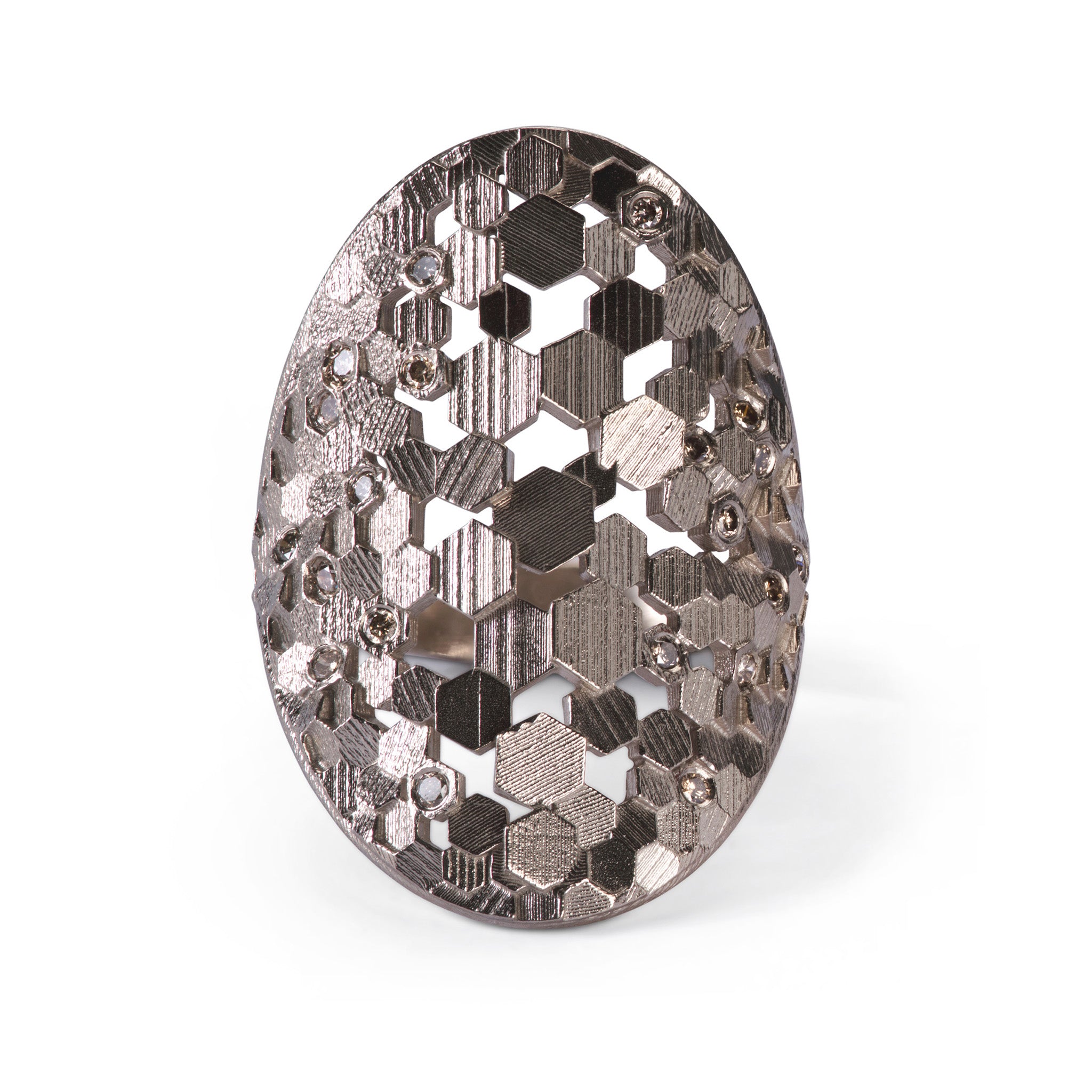 Extra large chaos hex shield ring – Jo Hayes Ward